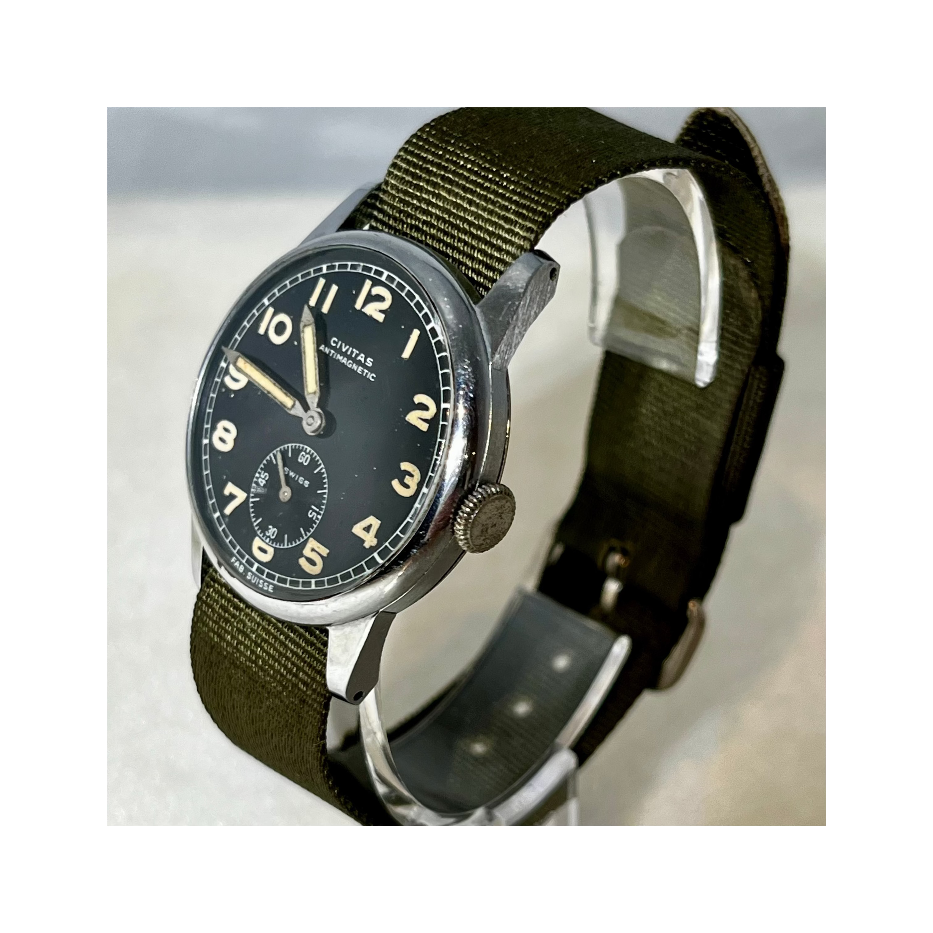 Vintage Civitas Military Post WW2 Era Manual Wind Wrist Watch ...